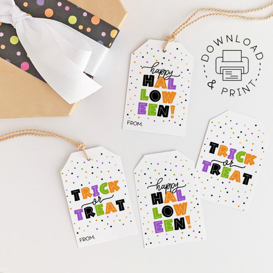 Printable Halloween Favor Tags / Happy Halloween Tag / Trick or Treat ...