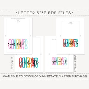 Congratulations You Did It! Printable Card / Instant Download PDF ...
