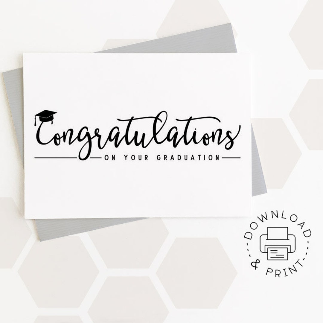 Congratulations on Your Graduation Printable Card / Instant Download ...
