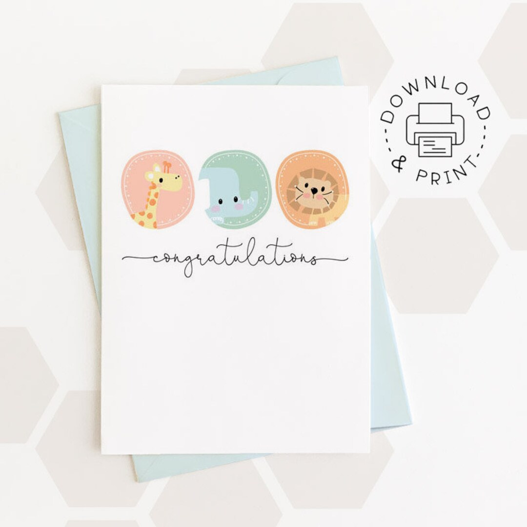 Congratulations Printable Card / Instant Download PDF / Card Template ...