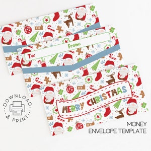 Printable Christmas Money Gift Envelope / Cash Holder / Instant ...