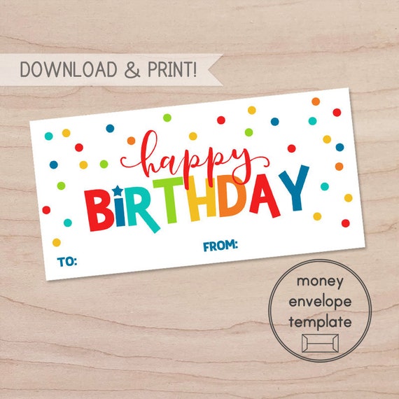 Printable Birthday Money Gift Envelope / Instant Download PDF - Etsy
