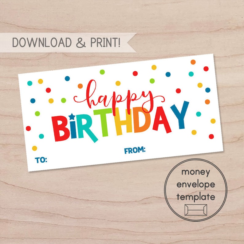 Printable Birthday Money Gift Envelope / Instant Download PDF - Etsy
