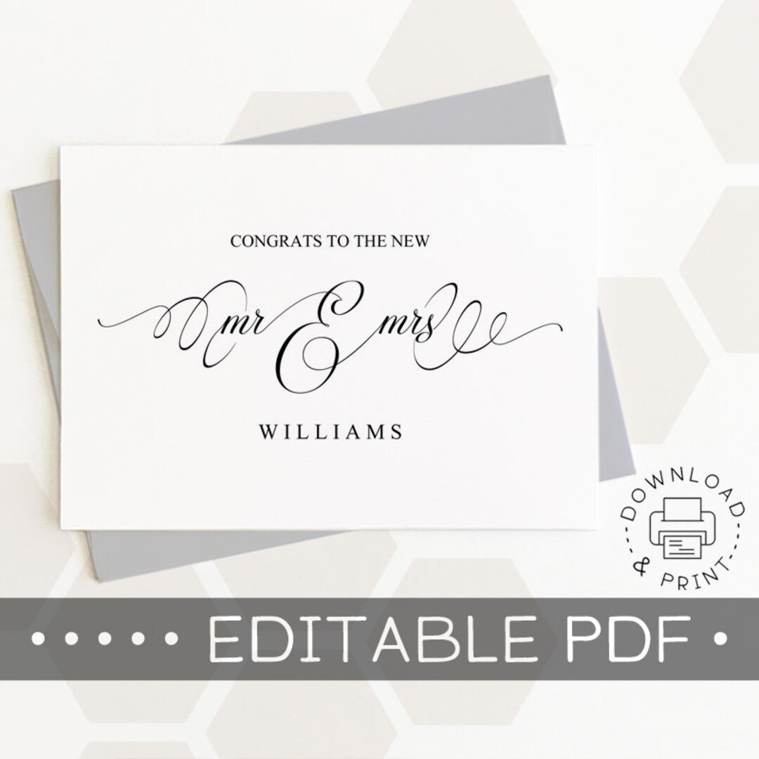 Editable & Printable Wedding Card / Instant Download PDF / Card ...