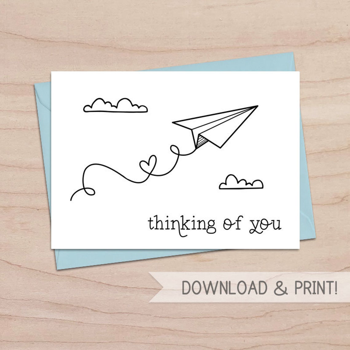 Thinking of You Printable Card / Instant Download PDF / Card | Etsy