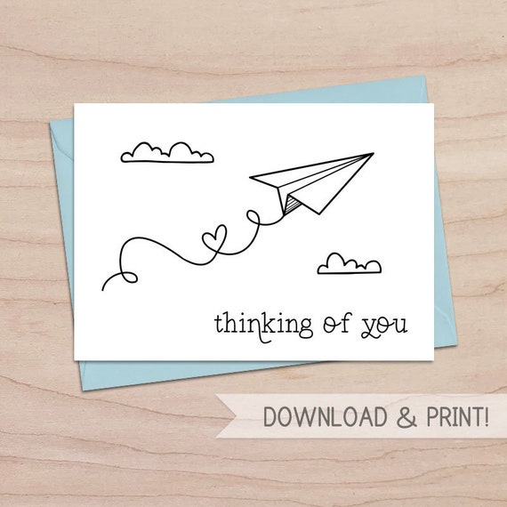 Thinking of You Printable Card / Instant Download PDF / Card | Etsy