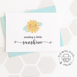 Sending A Little Sunshine Printable Card / Instant Download PDF / Card ...