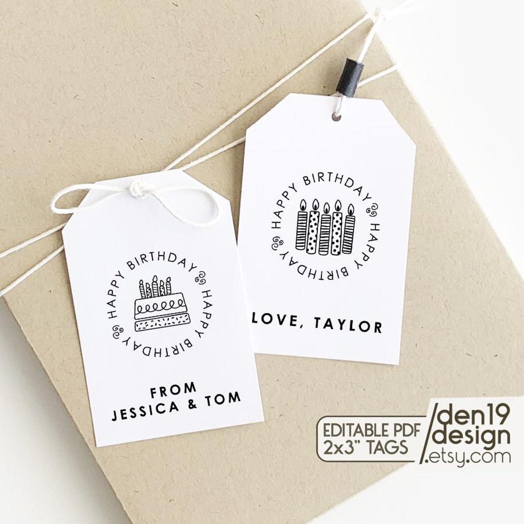 Editable & Printable Gift Tags / Happy Birthday Tag / Instant Download ...