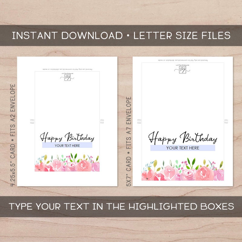 Editable & Printable Happy Birthday Card / Instant Download - Etsy Canada