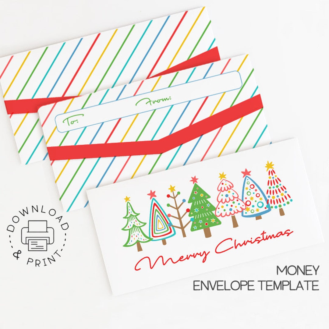 Printable Christmas Money Gift Envelope / Cash Holder / Instant ...