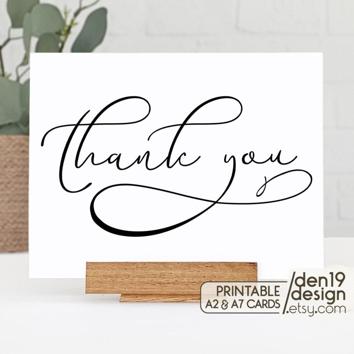 Thank You Printable Card / Instant Download PDF / Card Template - Etsy