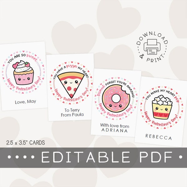 Kawaii Valentine Cards - Etsy