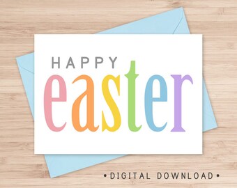 Happy Easter Printable Card / Instant Download PDF / Easter | Etsy