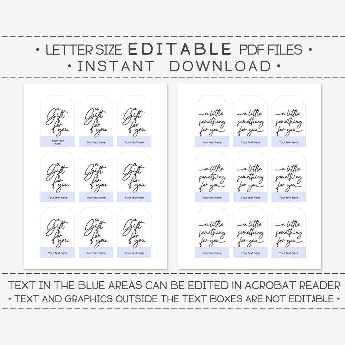 Editable & Printable Gift Tags / A Gift for You Tag / A Little - Etsy