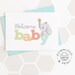 Hello Baby Printable Card / Instant Download PDF / Pink New Baby Card ...