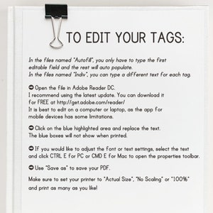 Editable & Printable Gift Tags / Happy Birthday Gift Tag / Birthday ...