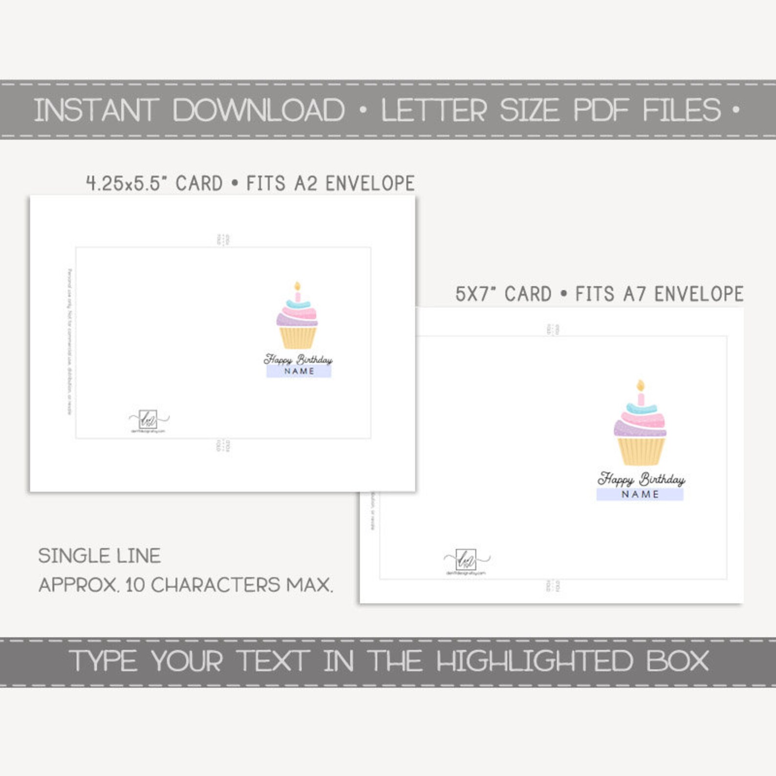 Editable & Printable Happy Birthday Card / Instant Download - Etsy