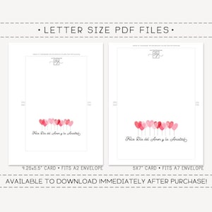Feliz Dia Del Amor Y La Amistad Printable Card / Instant Download PDF ...