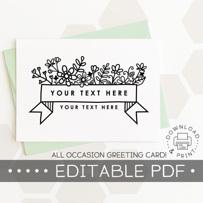All Occasion Editable & Printable Card / Instant Download PDF - Etsy