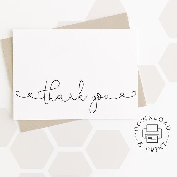 Thank You Printable Card / Instant Download PDF / Card - Etsy