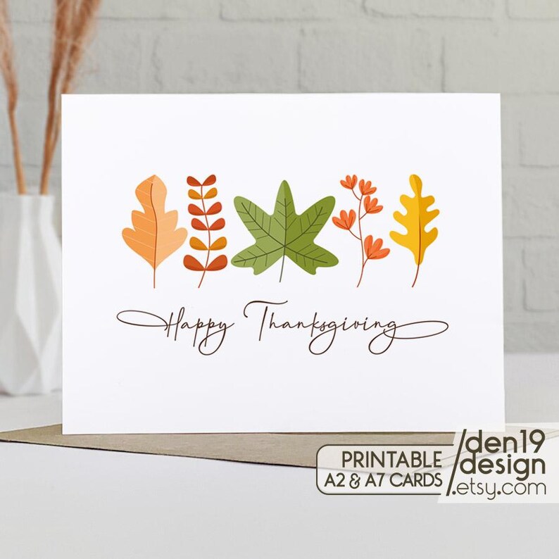 Printable Happy Thanksgiving Card / Instant Download PDF Card Template ...