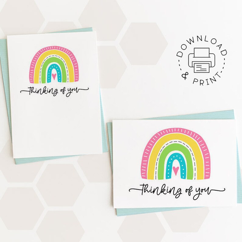 Thinking of You Printable Card / Instant Download PDF / - Etsy