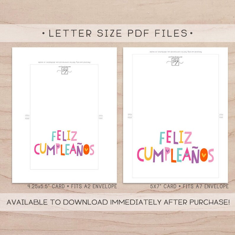Feliz Cumpleaños / Happy Birthday Printable Card / Spanish - Etsy Canada