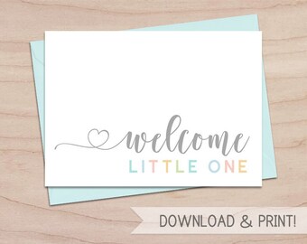 Welcome Baby Printable Card / Instant Download PDF / Card | Etsy