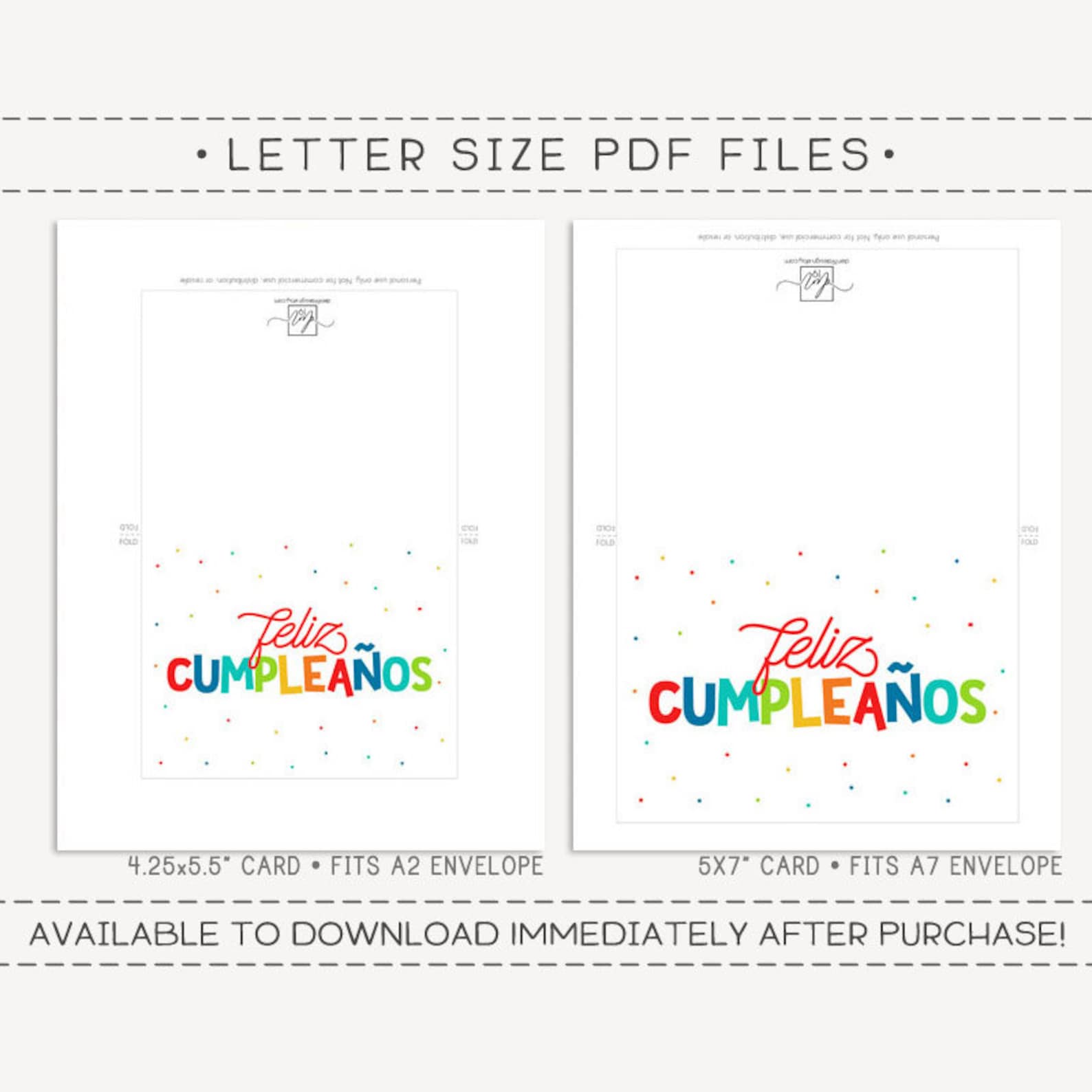 Feliz Cumpleanos / Happy Birthday Printable Card / Instant - Etsy