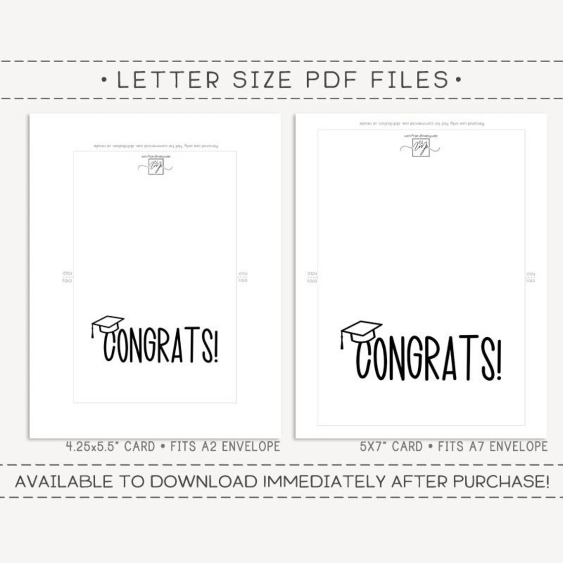 Congrats Printable Card / Instant Download PDF / Graduation - Etsy