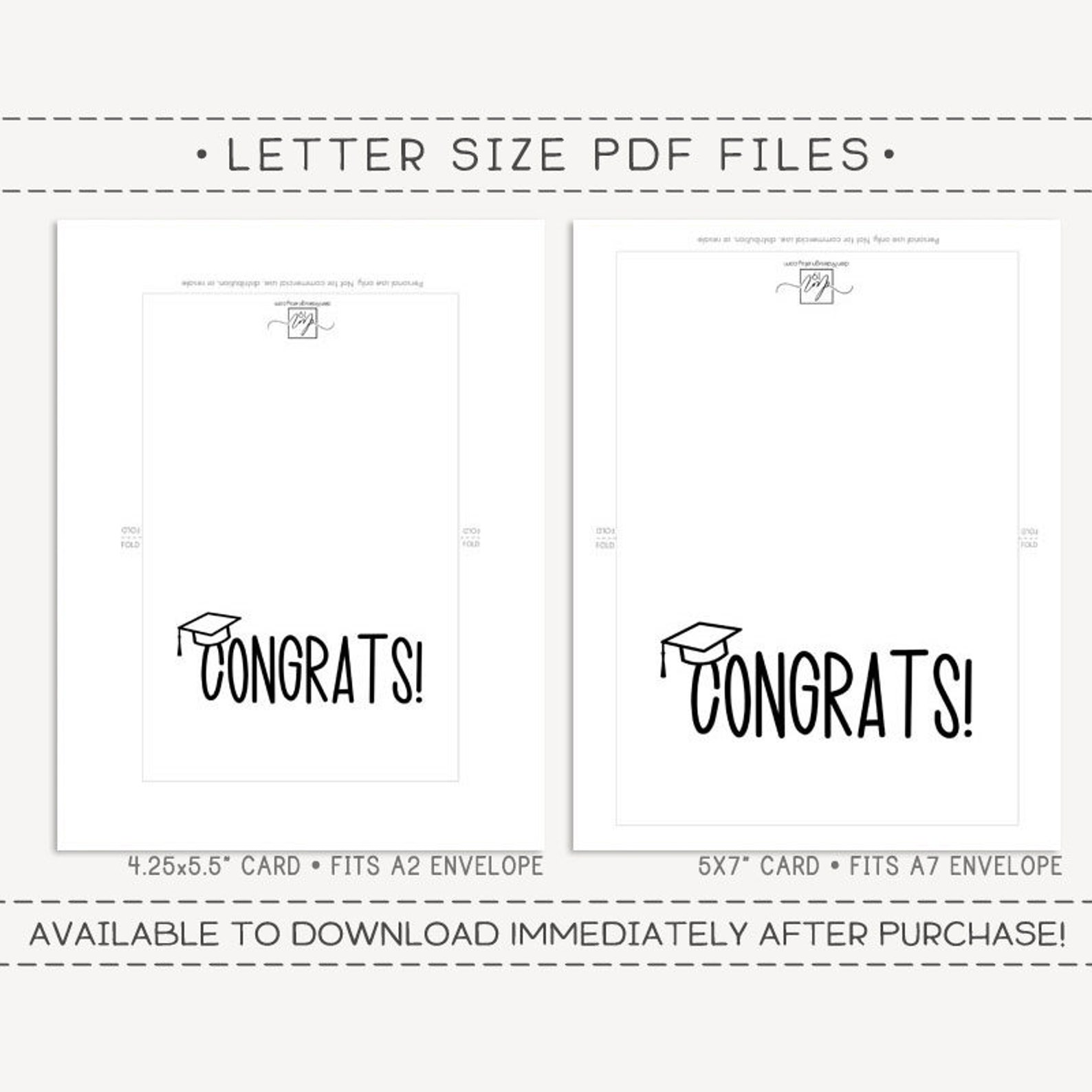Congrats Printable Card / Instant Download PDF / Graduation - Etsy