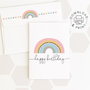 Happy Birthday Printable Card and Envelope / Instant Download PDF ...