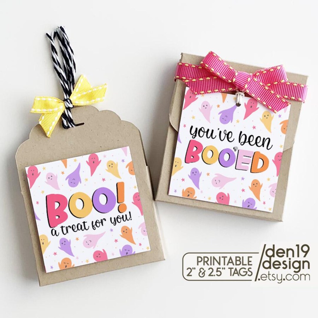 Printable Halloween Gift Tags / Square Favor Tag / Boo! A Treat for You ...