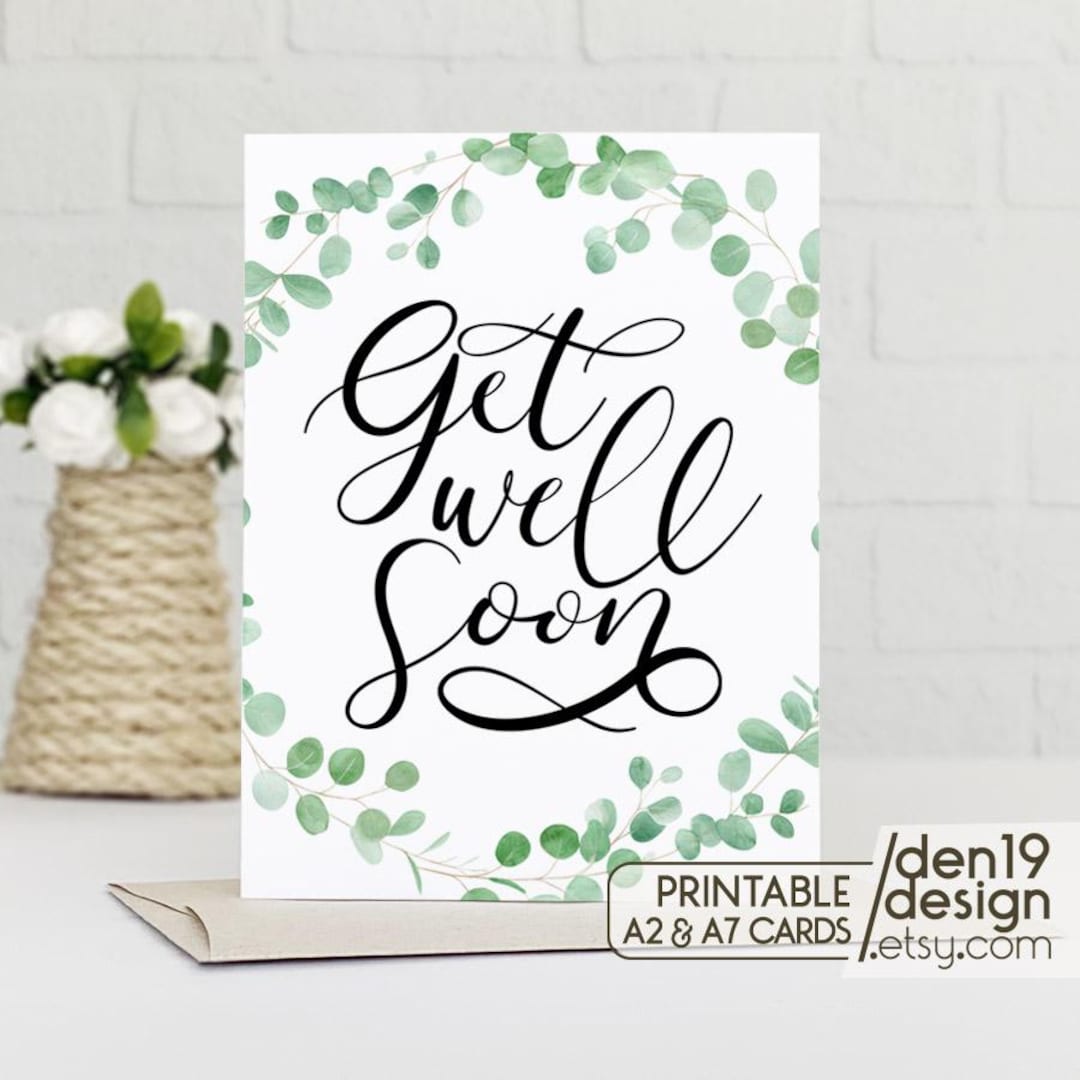 Get Well Soon Printable Card / Instant Download PDF / Card Template - Etsy