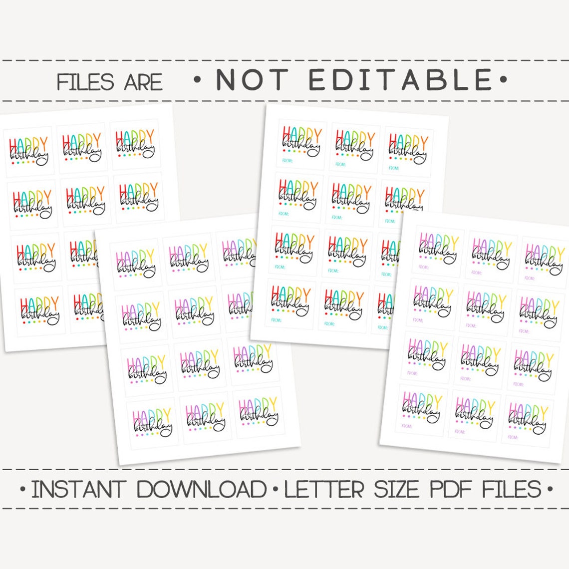 Printable Gift Tags / Happy Birthday Gift Tags / Gift Labels - Etsy