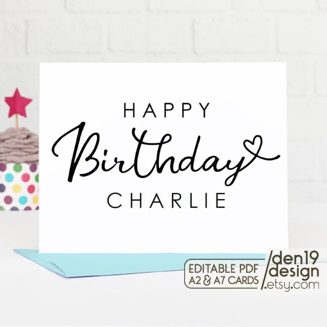 Editable & Printable Happy Birthday Card / Instant Download PDF / Card ...