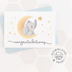 Set of 4 Printable Baby Cards / Instant Download Baby Card Templates - Etsy