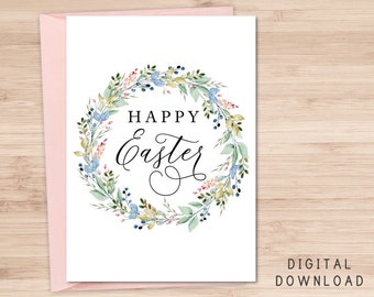 Happy Easter Printable Card / Instant Download PDF / Easter | Etsy