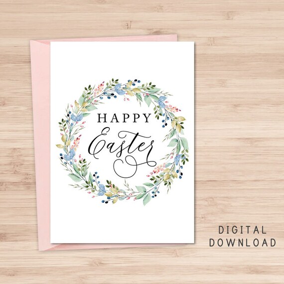 Happy Easter Printable Card / Instant Download PDF / Easter | Etsy