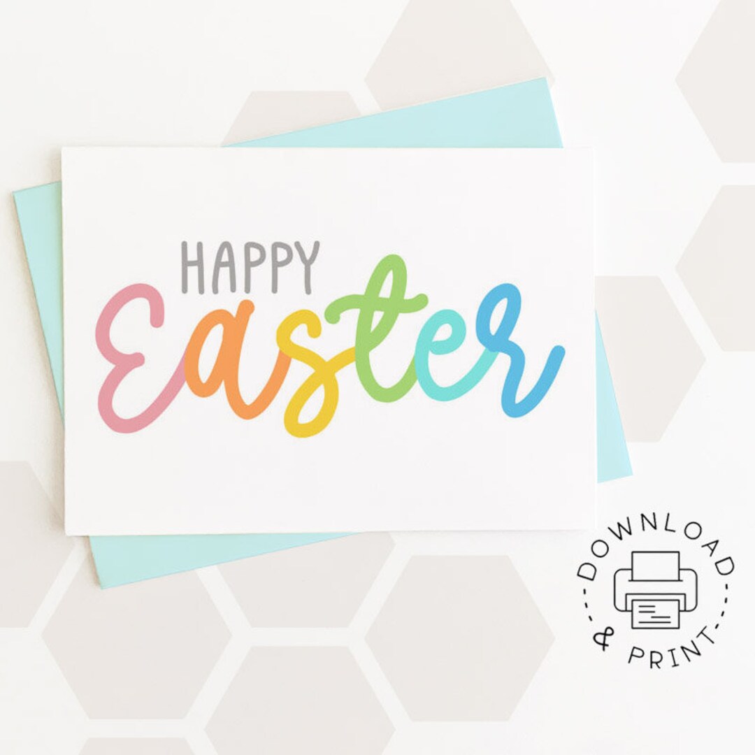 Printable Card: Happy Easter / Instant Download PDF / Easter Card ...