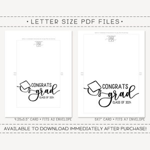 Printable Card Congrats Grad Class of 2024 / Instant Download PDF ...