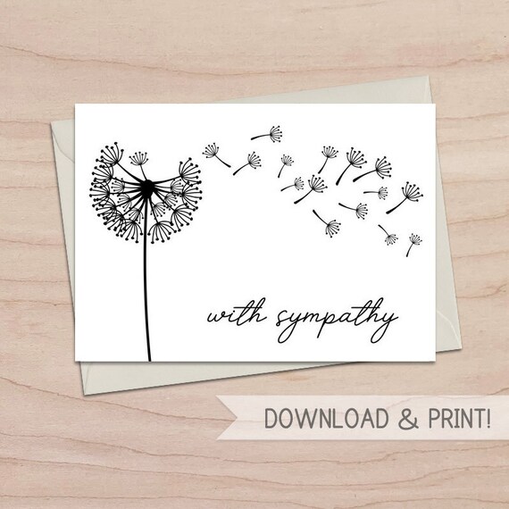 With Sympathy Printable Card / Instant Download PDF / Card - Etsy