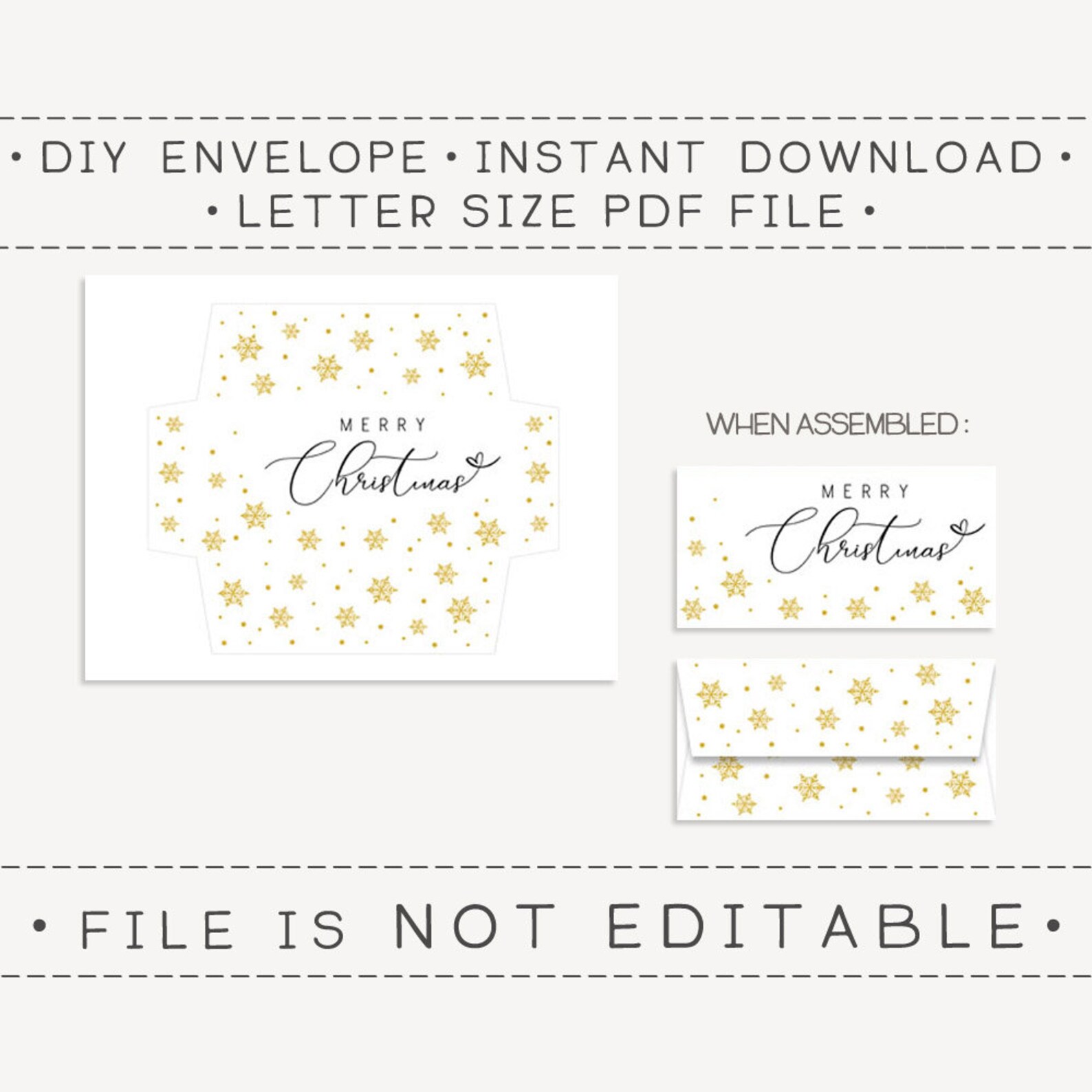 Printable Christmas Money Gift Envelope / Instant Download PDF - Etsy
