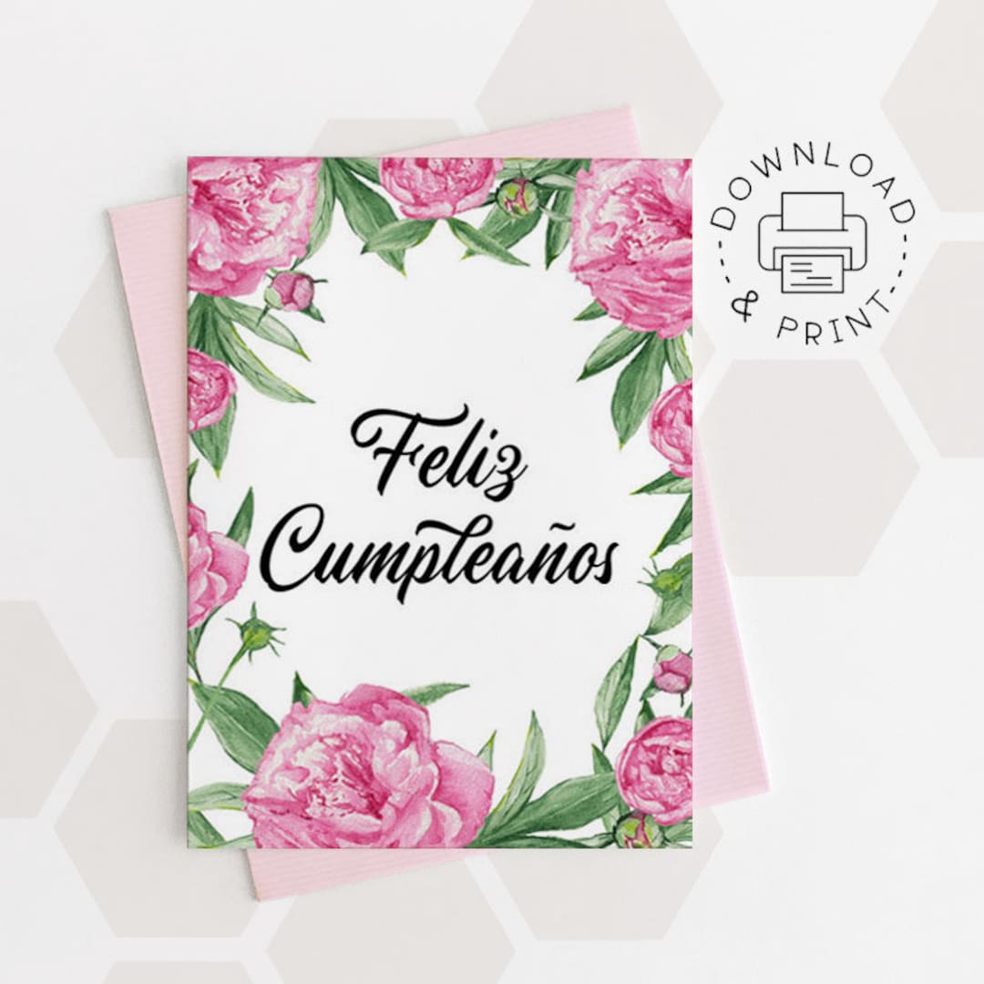 Feliz Cumpleaños / Happy Birthday Printable Card / Instant - Etsy