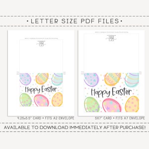 Happy Easter Printable Card / Instant Download PDF / Easter Eggs Card Template - Etsy