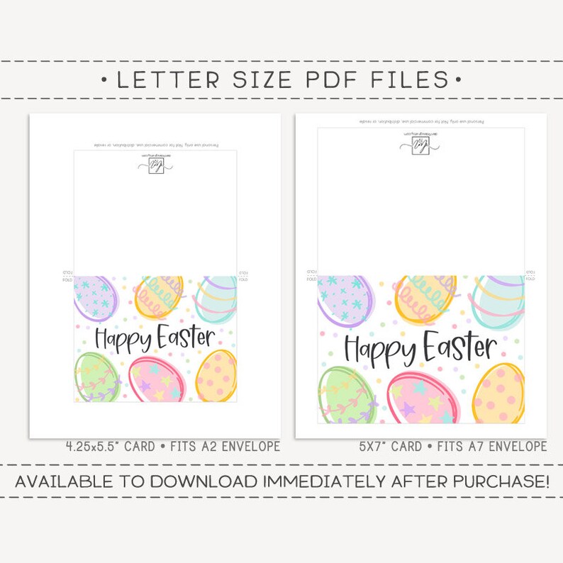 Happy Easter Printable Card / Instant Download PDF / Easter - Etsy