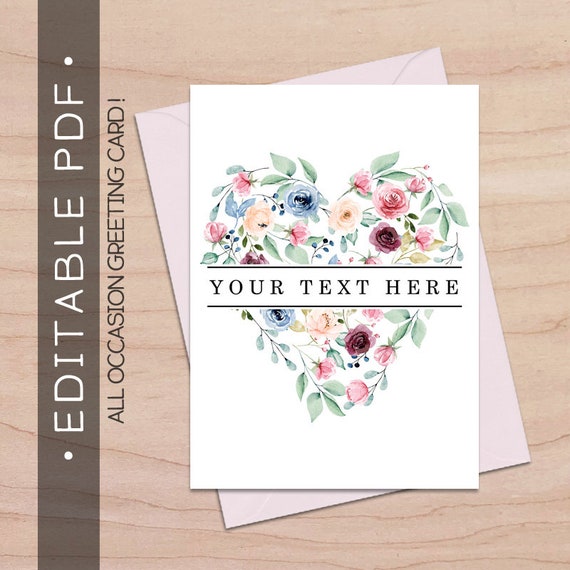 All Occasion Editable & Printable Card / Instant Download PDF | Etsy