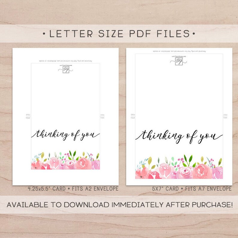Thinking of You Printable Card / Instant Download PDF / Card - Etsy
