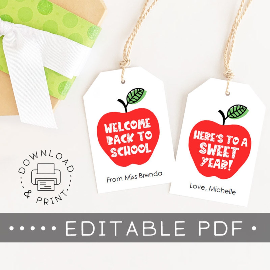 Editable & Printable Gift Tags / Welcome Back to School / - Etsy