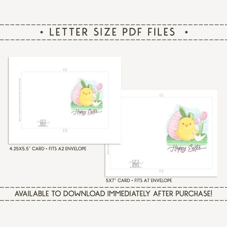 Happy Easter Printable Card / Instant Download PDF / Easter Card ...